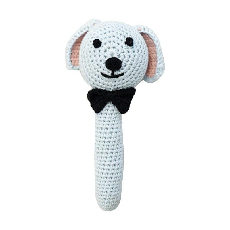 Hochet Chien en Coton Tricoté – Bébé Filou
